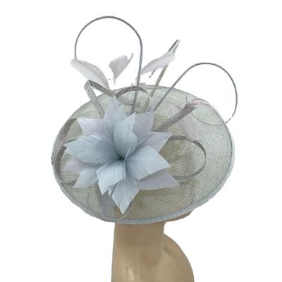 China 30 cm Sinamay Feather Fascinator Perfect for Weddings and Parties for sale