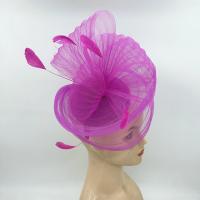 China 30 cm Dyed Pattern Sinamay Feather Fascinator for Special Occasions for sale