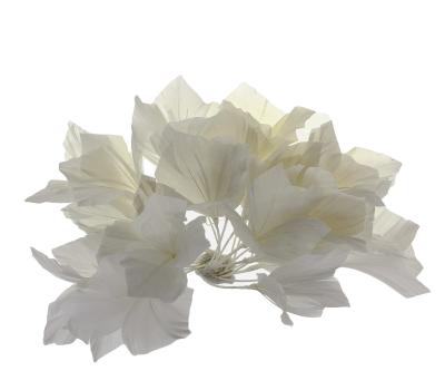 China Wedding Decorations Dyed Goose Feather Flower Mount with Wire Accessory for sale