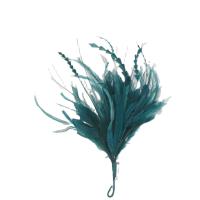 China Party Decoration Stripped Coque and Emu Feather Flower Mount with Satin Ribbon Tapes for sale