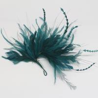 China Party Decoration Stripped Coque and Emu Feather Flower Mount with Satin Ribbon Tapes for sale