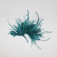 China Party Decoration Stripped Coque and Emu Feather Flower Mount with Satin Ribbon Tapes for sale