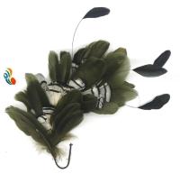 China 15*30 CM Stripped Coque and Goose Feather Flower Mount Perfect Headwear for Any Party for sale