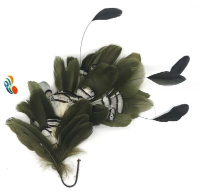 China 15*30 CM Stripped Coque and Goose Feather Flower Mount Perfect Headwear for Any Party for sale