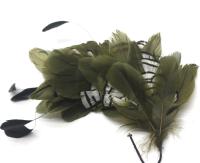 China 15*30 CM Stripped Coque and Goose Feather Flower Mount Perfect Headwear for Any Party for sale