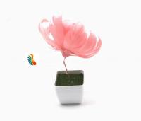 China Father's Day Occasion 10*20 cm Stripped Goose Feather Flower Mount with Wire Accessory for sale