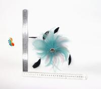 China Party Decoration 5*15 cm Hackle and Ostrich Feather Flower Mount with Wire Accessory for sale