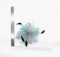 China Party Decoration 5*15 cm Hackle and Ostrich Feather Flower Mount with Wire Accessory for sale