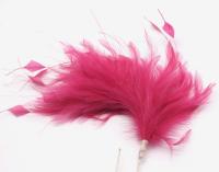 China Party Decoration Hackle Feather and Stripped Coque Flower Mount with Wire Accessory for sale