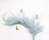 China Party Decoration Hackle Feather and Stripped Coque Flower Mount with Wire Accessory for sale