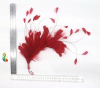 China Wedding Occasion Goose Feather and Coque Feather Flower Mount with Wire Accessory for sale