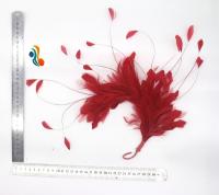 China Wedding Occasion Goose Feather and Coque Feather Flower Mount with Wire Accessory for sale