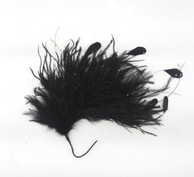 China 15*30 cm Ostrich Feather Plumes Flower Mount with Wire Accessory in Dyed Pattern for sale