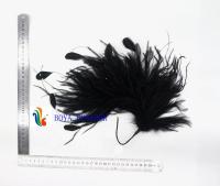 China 15*30 cm Ostrich Feather Plumes Flower Mount with Wire Accessory in Dyed Pattern for sale