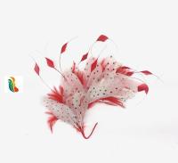 China Dyed Party Decoration Stripped Coque Feather and Goose Feather Flower Mount with Wire Accessory for sale