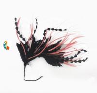 China DHL Shipping Stripped Goose and Biot Feather Flower Mount with Wire Accessory for sale