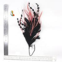 China DHL Shipping Stripped Goose and Biot Feather Flower Mount with Wire Accessory for sale