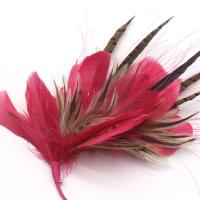 China Millinery Supplies Ringneck Pheasant Feather Flower Mount with Wire Accessory for sale