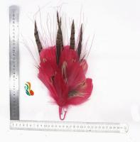 China Millinery Supplies Ringneck Pheasant Feather Flower Mount with Wire Accessory for sale