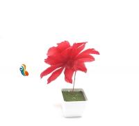 China Wedding Decoration Goose Feather Flower Mount with Dyed Pattern and Wire Accessory for sale