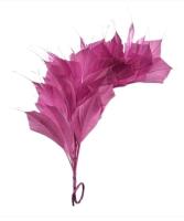China Dyed Millinery Supplies Stripped Goose Feather Flower Mount with Wire Accessory for sale