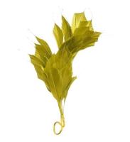 China Dyed Millinery Supplies Stripped Goose Feather Flower Mount with Wire Accessory for sale