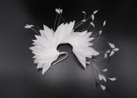 China Goose Feather Hair Decoration Wire Accessory and Coque Flower Mount with Stripped Hackle for sale