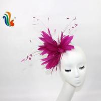 China Goose Feather and Stripped Coque Flower Mount Feather Headwear for Halloween 15*30 CM for sale
