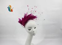 China Goose Feather and Stripped Coque Flower Mount Feather Headwear for Halloween 15*30 CM for sale