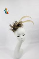 China 15*30 cm Goose Feather Millinery Supplies with Stripped Coque and Hackle Flower Mount for sale