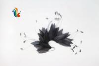 China Goose Feather and Stripped Coque Flower Mount for Valentine's Day Party Decoration for sale