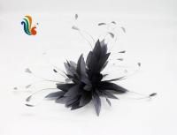 China Goose Feather and Stripped Coque Flower Mount for Valentine's Day Party Decoration for sale