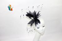 China Goose Feather and Stripped Coque Flower Mount for Valentine's Day Party Decoration for sale