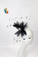 China Goose Feather and Stripped Coque Flower Mount for Valentine's Day Party Decoration for sale