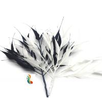 China Mother's Day Party Decoration Stripped Goose Feather Flower Mount with Wire Accessory for sale