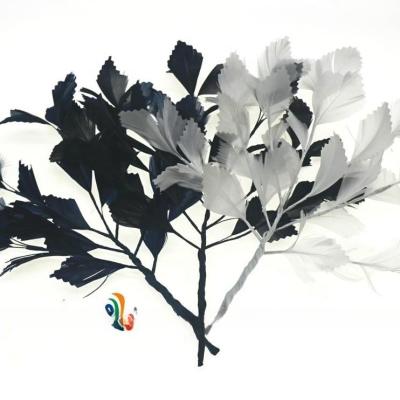 China Shipping via DHL UPS FEDEX TNT Stripped Goose Feather Flower Fascinator with Wire Accessory for sale