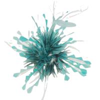 China Party Decorations Stripped Coque and Hackle Feather Flower Mount with Wire Accessory for sale