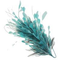 China Party Decorations Stripped Coque and Hackle Feather Flower Mount with Wire Accessory for sale