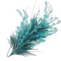 China Party Decorations Stripped Coque and Hackle Feather Flower Mount with Wire Accessory for sale
