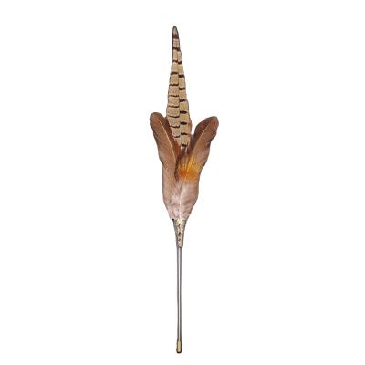 China Pheasant Feather Brass Brooch Mount with Fast Shipping via DHL UPS FEDEX EMS TNT for sale