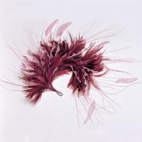 China Pattern Dyed Millinery Supplies Hackle Feather Flower Mount with Wire Accessory Easy for sale
