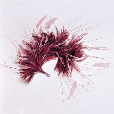 China Pattern Dyed Millinery Supplies Hackle Feather Flower Mount with Wire Accessory Easy for sale