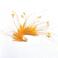 China 10*20 cm Dyed Goose Feather Flower Mount with Wire Accessory Sturdy Millinery Supplies for sale