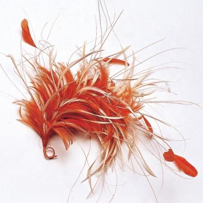 China 15*30 cm Millinery Supplies Hackle Feather Flower Mount with Wire Accessory for sale