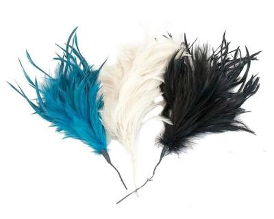 China 15*30 cm Hackle Feather Flower Mount with Wire Accessory Expedited and Timely Shipping for sale