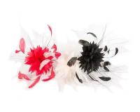 China 15*15 cm Rooster Coque Feather Flower Mount with Wire Accessory for sale