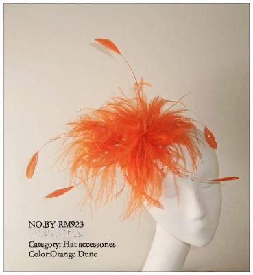 China Dyed Ostrich Feather Flower Mount with Wire Accessory UPS Shipping for sale