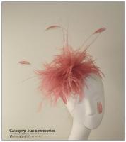China Dyed Ostrich Feather Flower Mount with Wire Accessory UPS Shipping for sale
