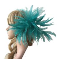 China 15*15 cm Hackle Feather Flower Mount with Wire Accessory Goose Feather for sale