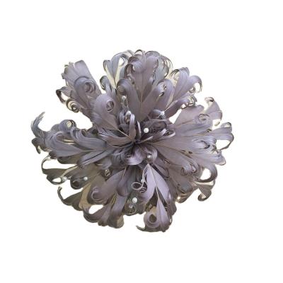 China Beautiful Dyed Goose Feather Flower Mount with Wire Accessory for sale